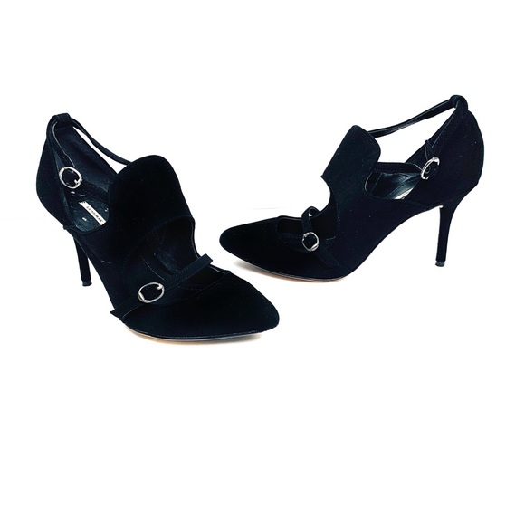 Leon Max | Shoes | Leon Max Black Suade Pointed Toe Mary Jane Size65 ...